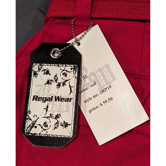 Regal Wear | Shorts | Deadstock Y2k Regal Wear Red Belted Cargo Shorts ...